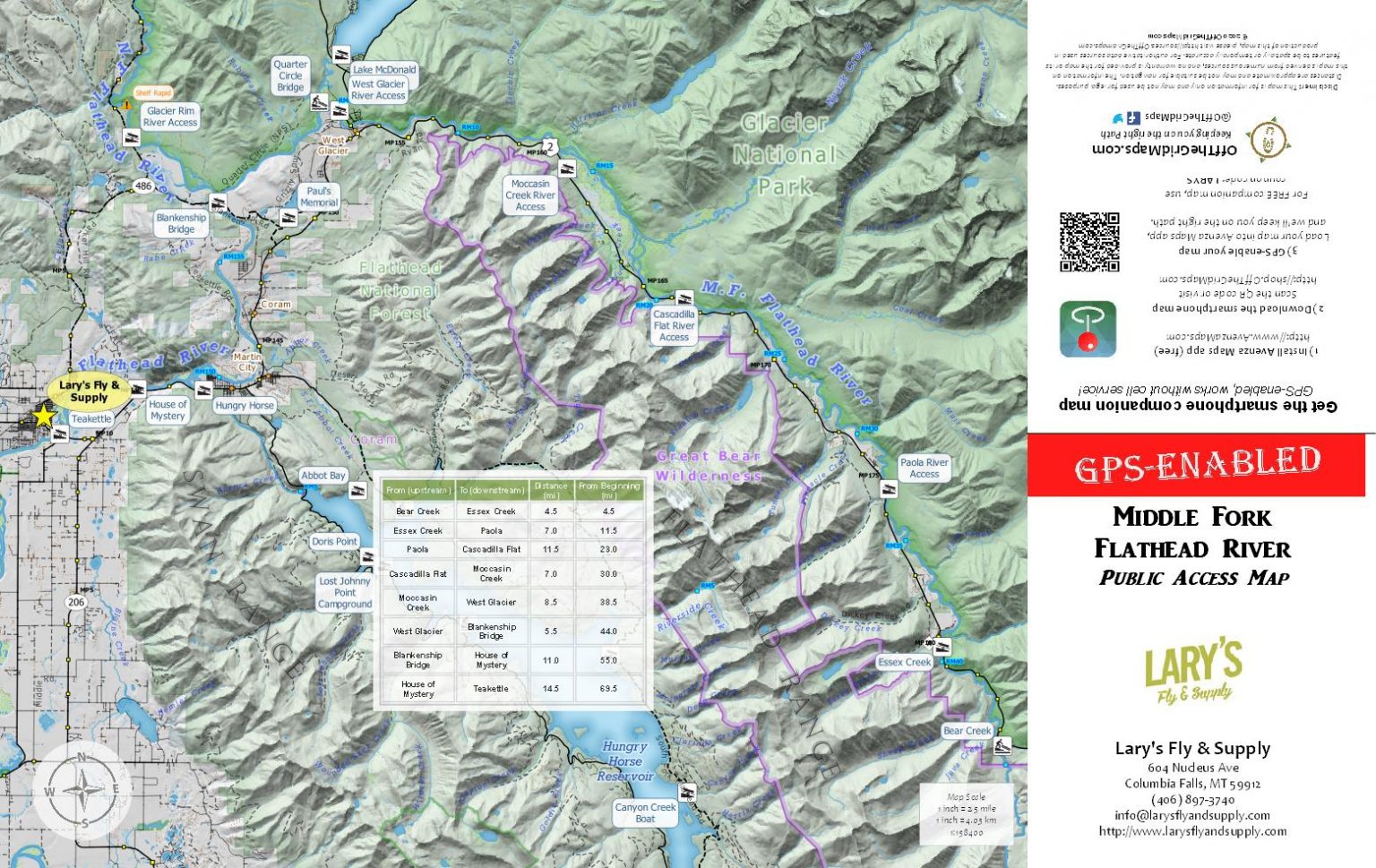 Lary’s Fly & Supply- Middle Fork Flathead River Public Access Map ...