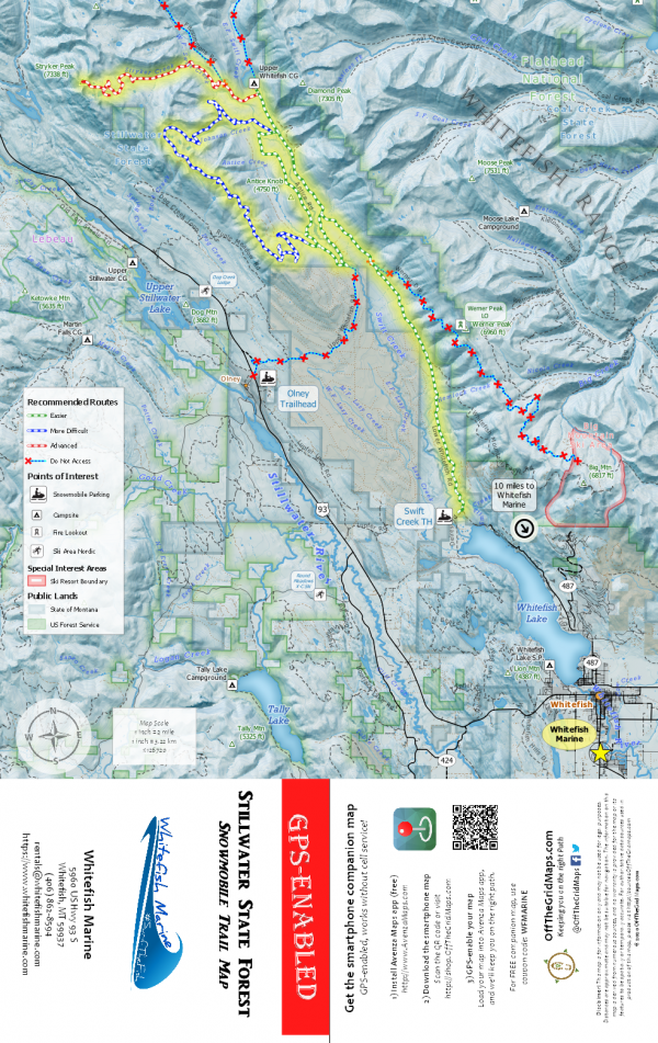 Whitefish Marine- Stillwater State Forest Snowmobile Trail Map ...